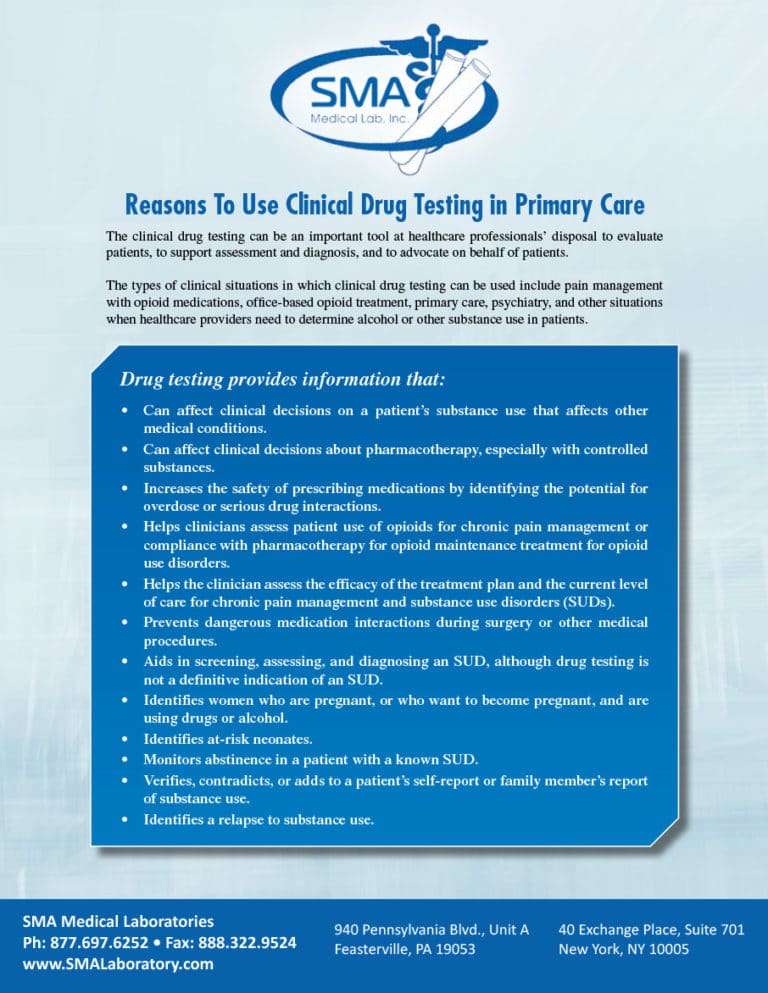Toxicology Services - SMA Medical Laboratory