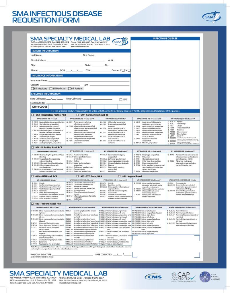 Infectious Disease Testing - SMA Medical Laboratory